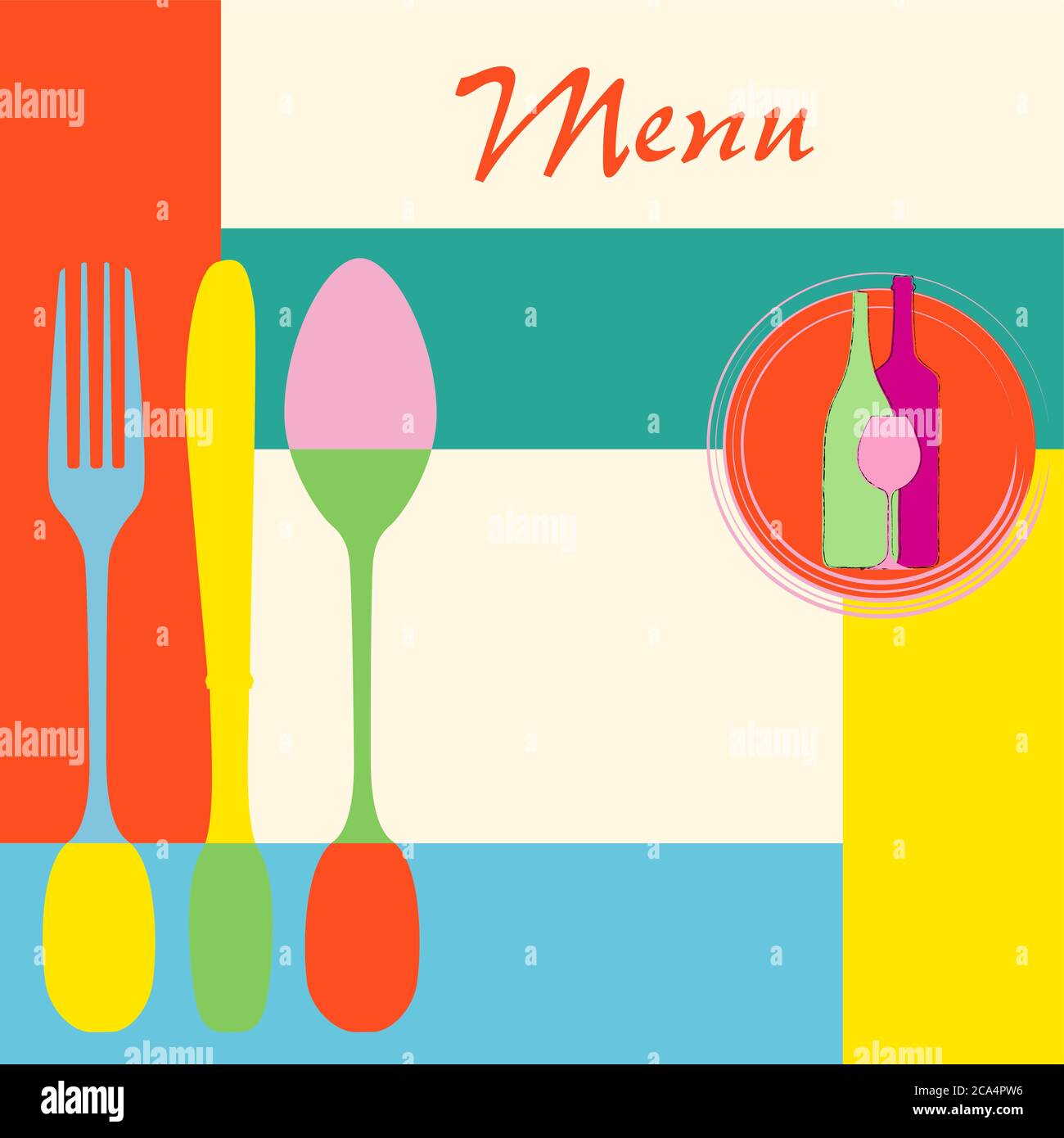 menu card design template for restaurant, vector illustration Stock ...