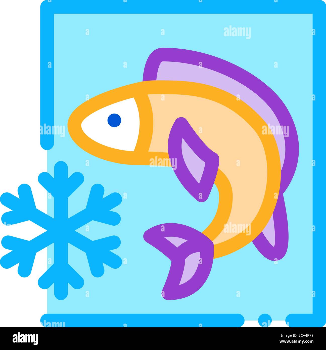 frozen fish icon vector outline illustration Stock Vector Image & Art ...
