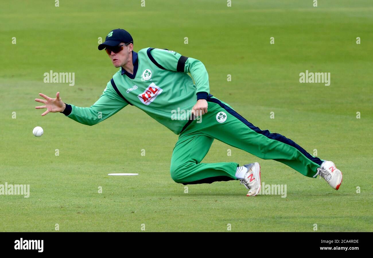 Ireland's Gareth Delany fields during the third One Day International ...