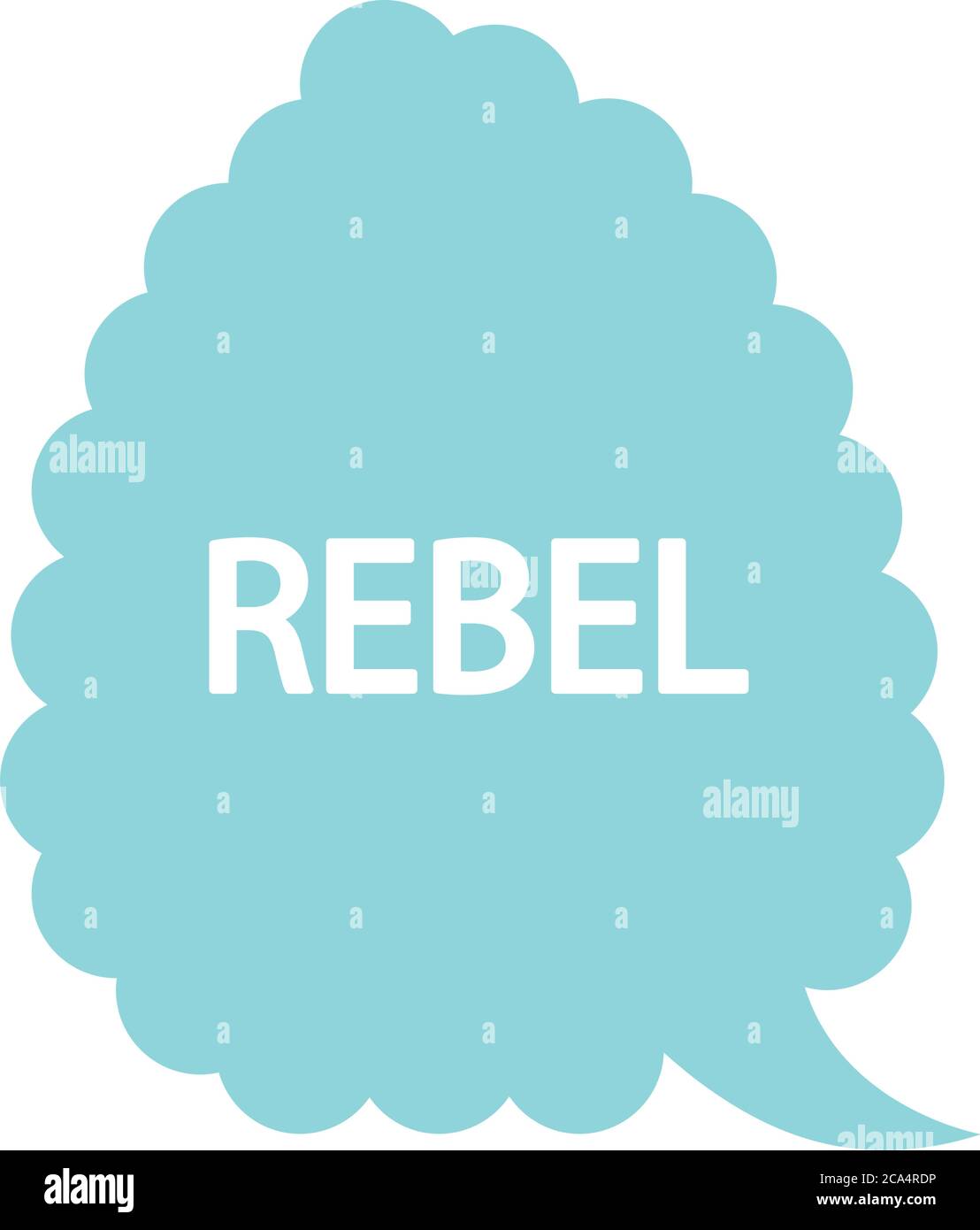 slang bubbles concept, bubble with rebel word over white background ...