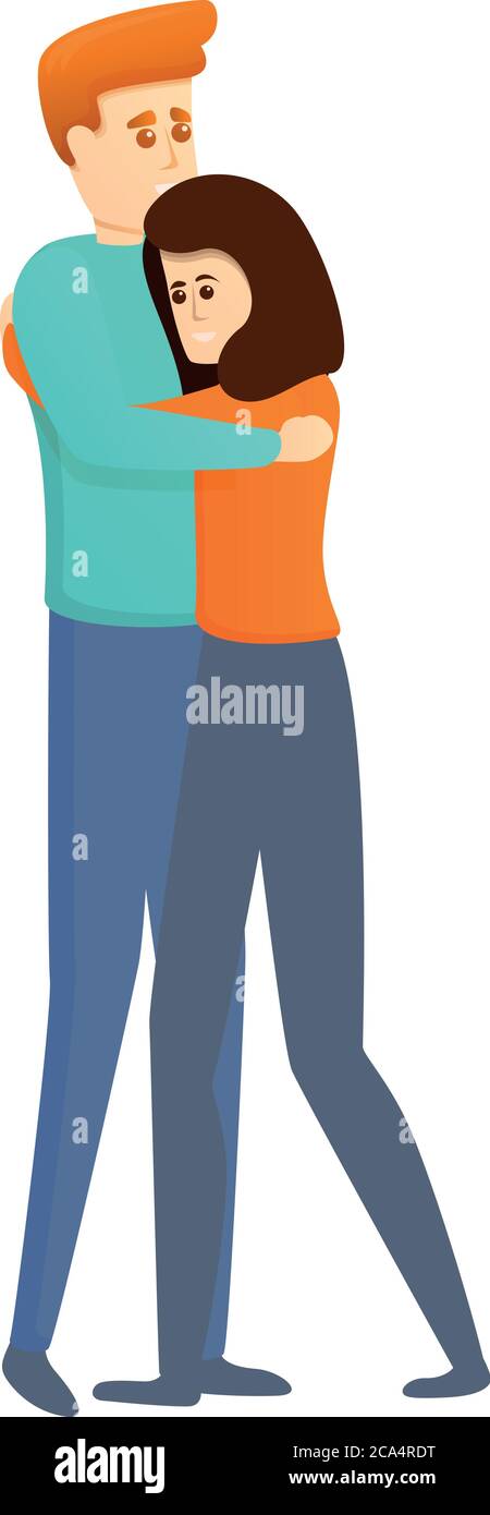 Care couple embrace icon. Cartoon of care couple embrace vector icon ...