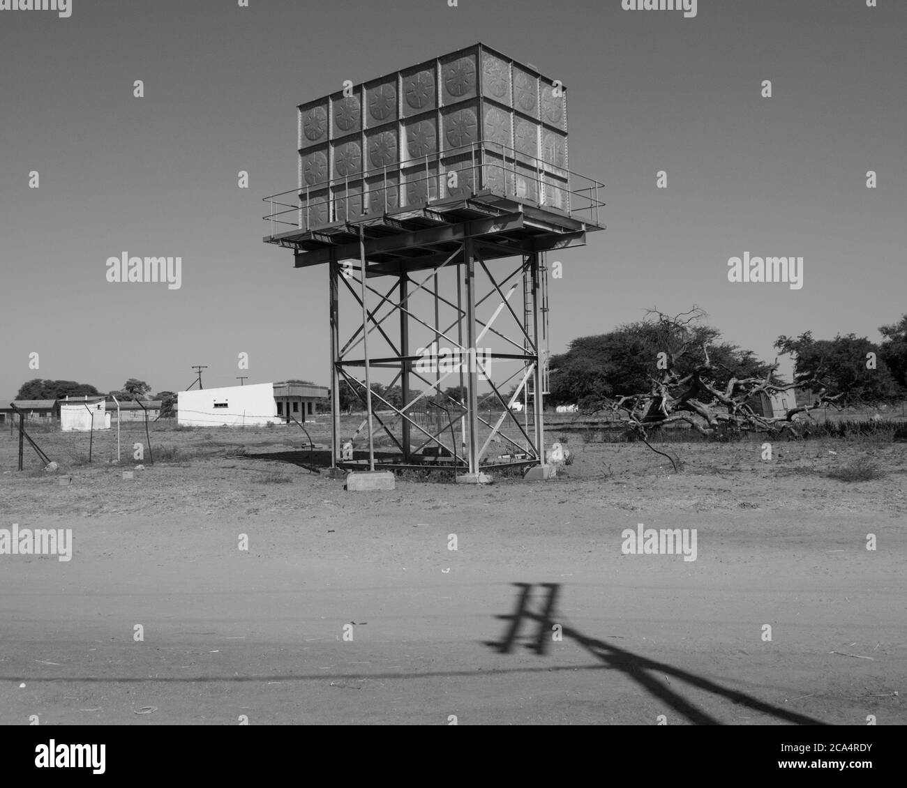 Rural house with water tank Black and White Stock Photos & Images - Alamy
