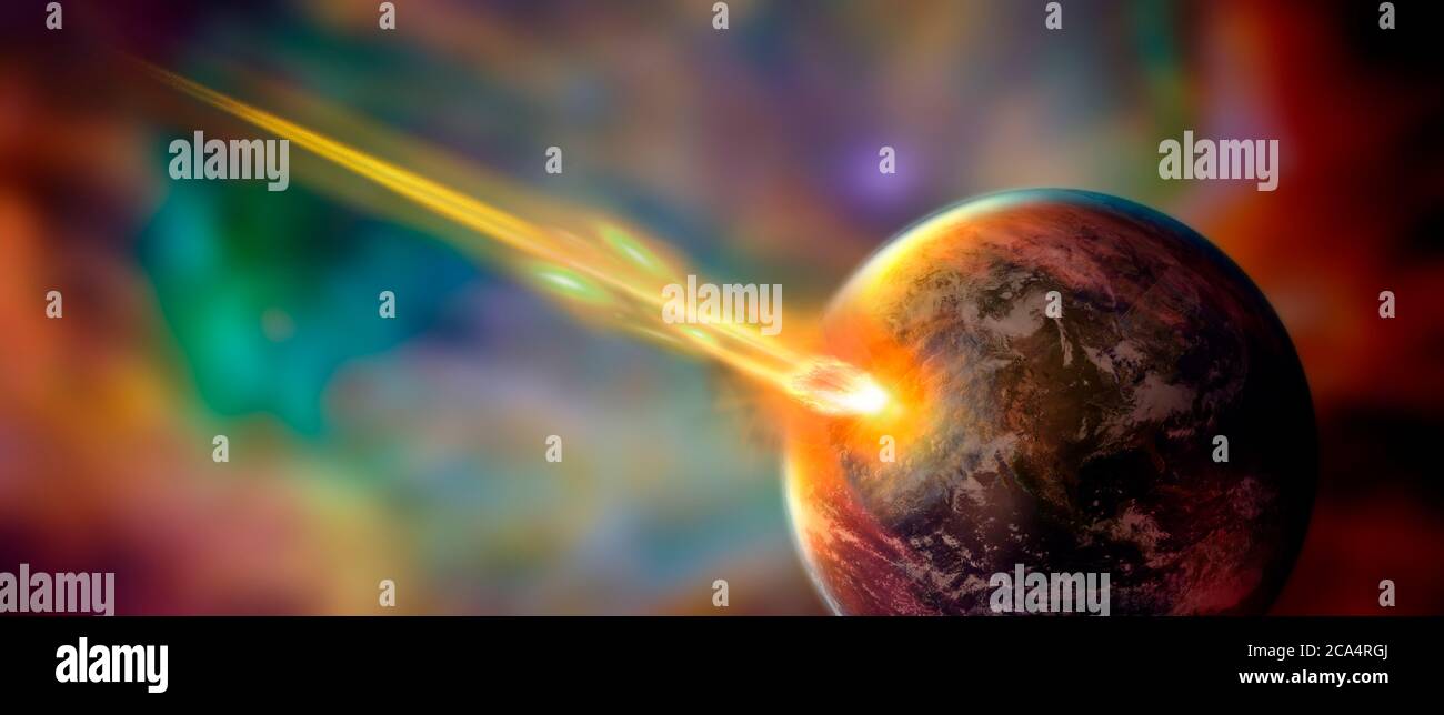 Asteroid hitting earth hi-res stock photography and images - Alamy