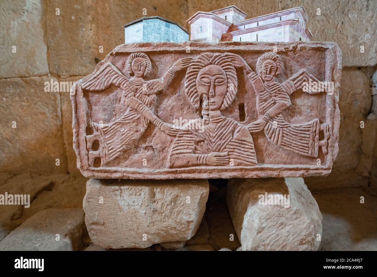Visigoth church of Santa María de Lara near the village of Quintanilla ...