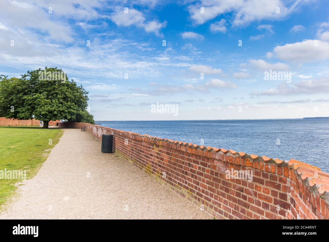 Red brick wall in the garden of castle Sonderborg, Denmark Stock Photo ...