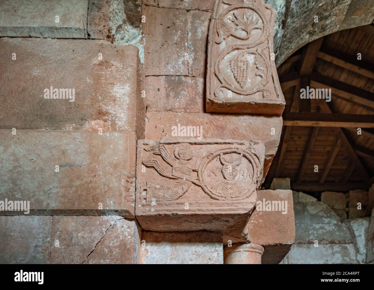 Visigoth church of Santa María de Lara near the village of Quintanilla ...