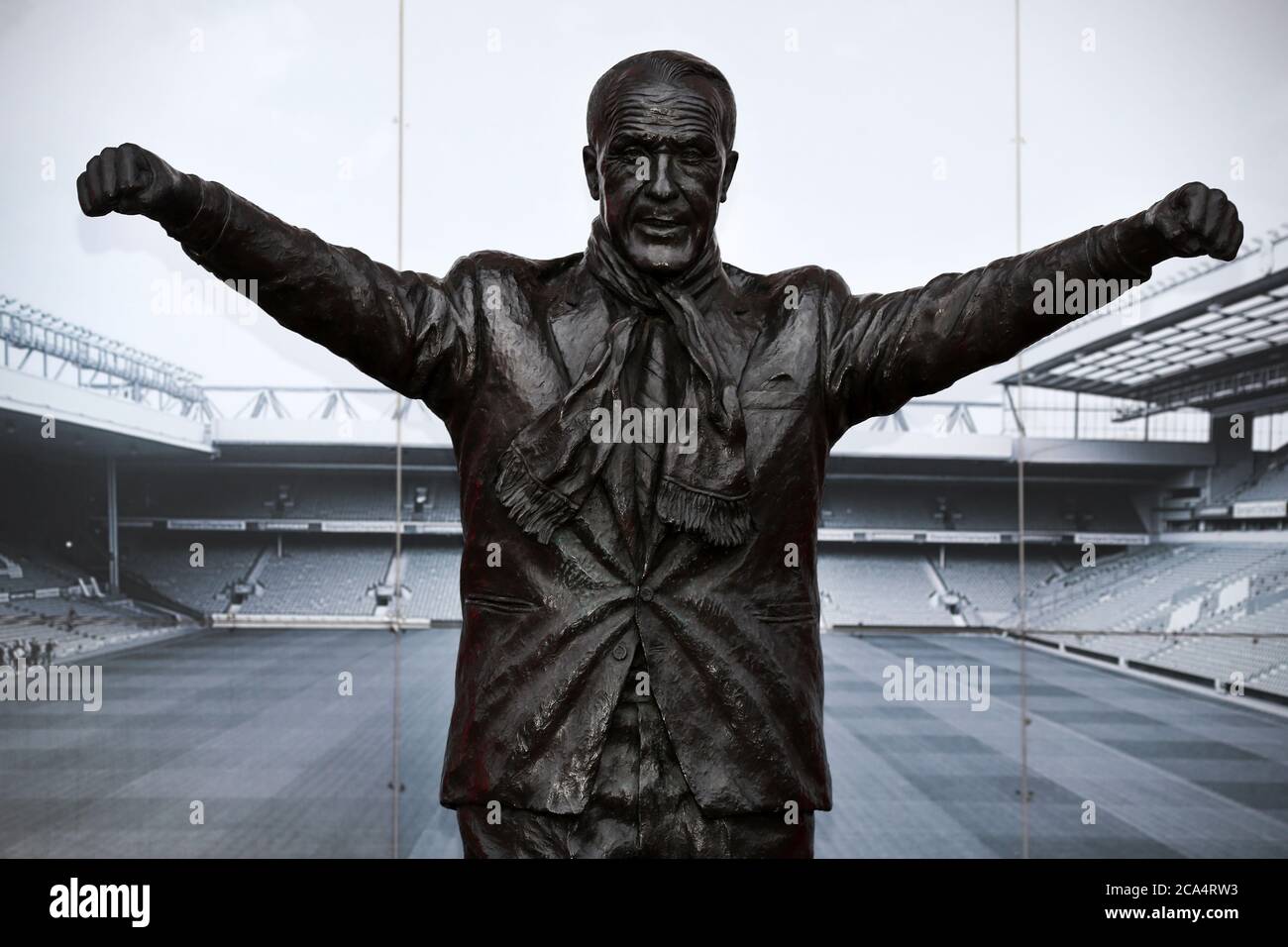 The former Liverpool manager Bill Shankly statue outside the ground ...