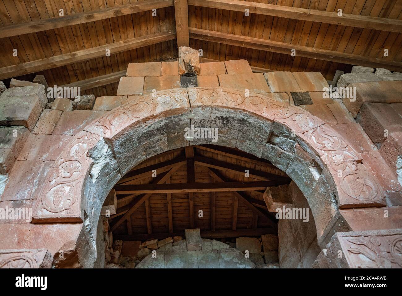 Visigoth church of Santa María de Lara near the village of Quintanilla ...