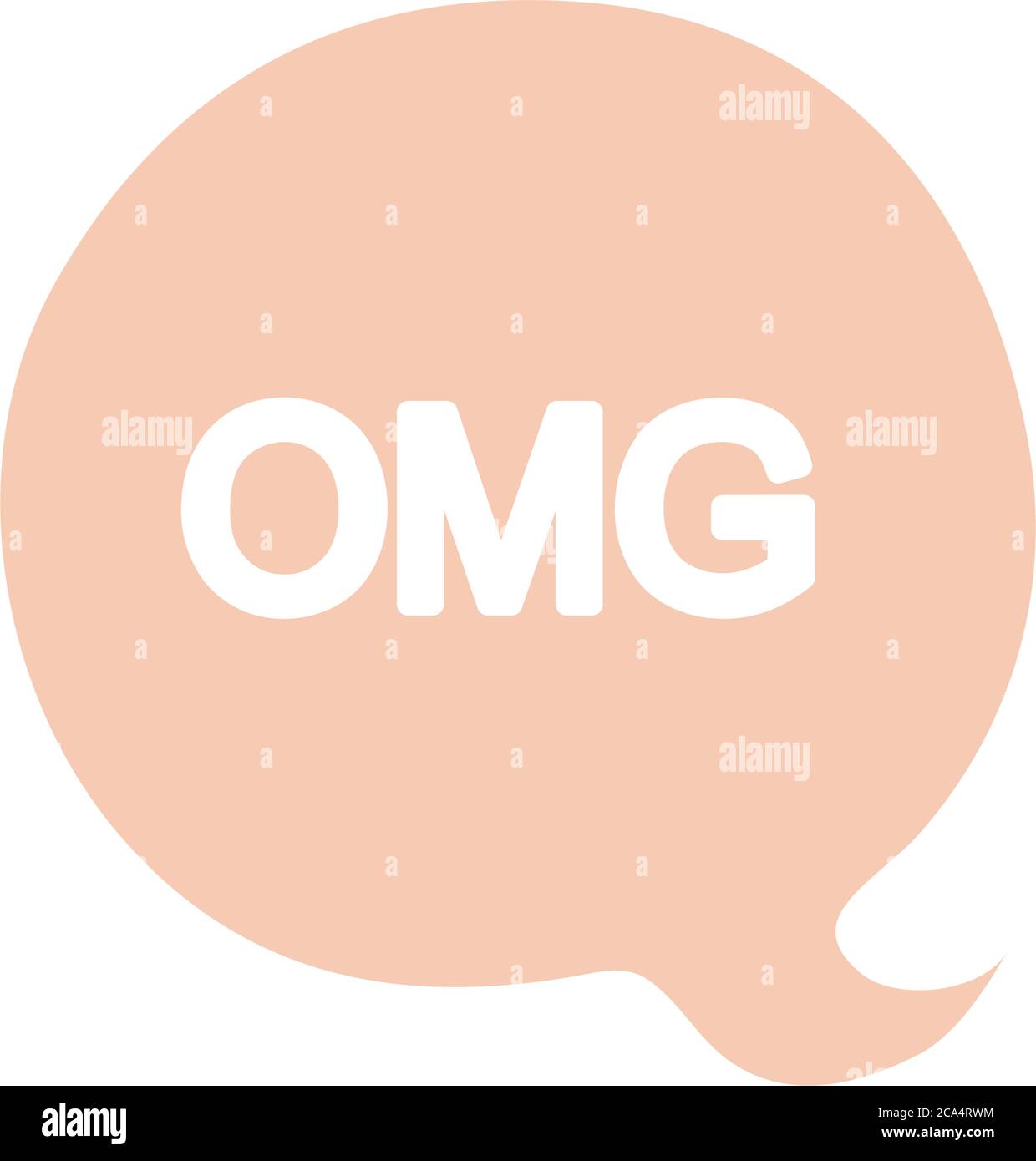 slang bubbles concept, speech round bubble with omg word over white ...