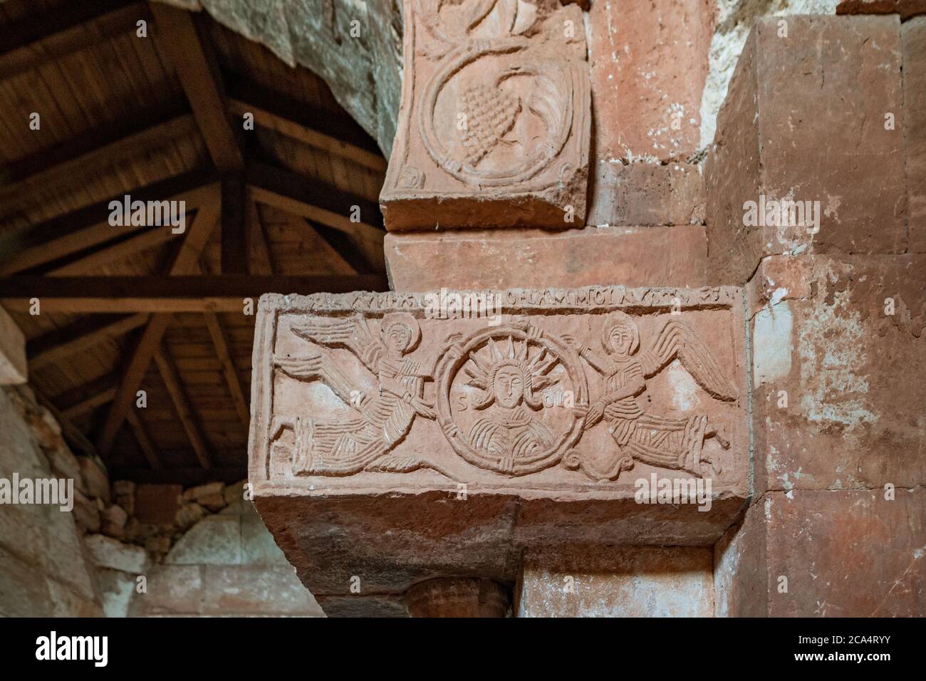 Visigoth church of Santa María de Lara near the village of Quintanilla ...