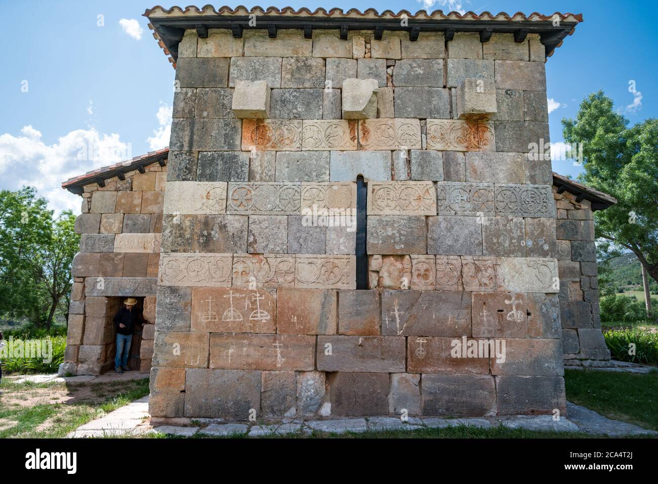 Visigoth church of Santa María de Lara near the village of Quintanilla ...