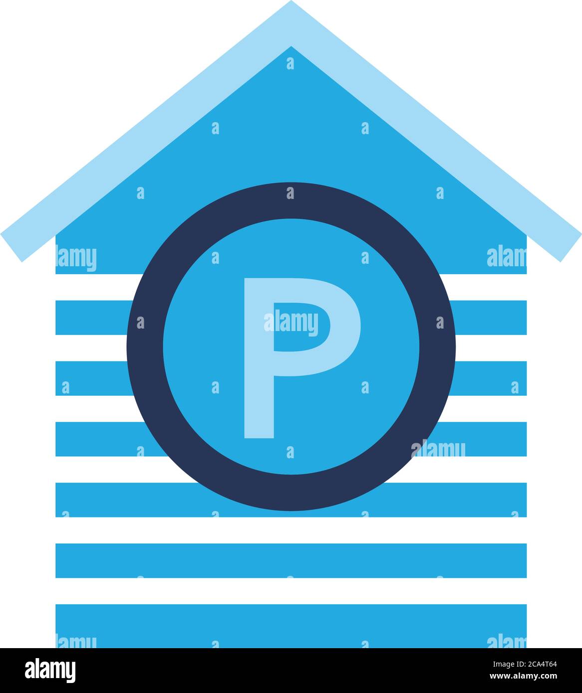 garage with parking road sign button flat style icon design, Park and ...