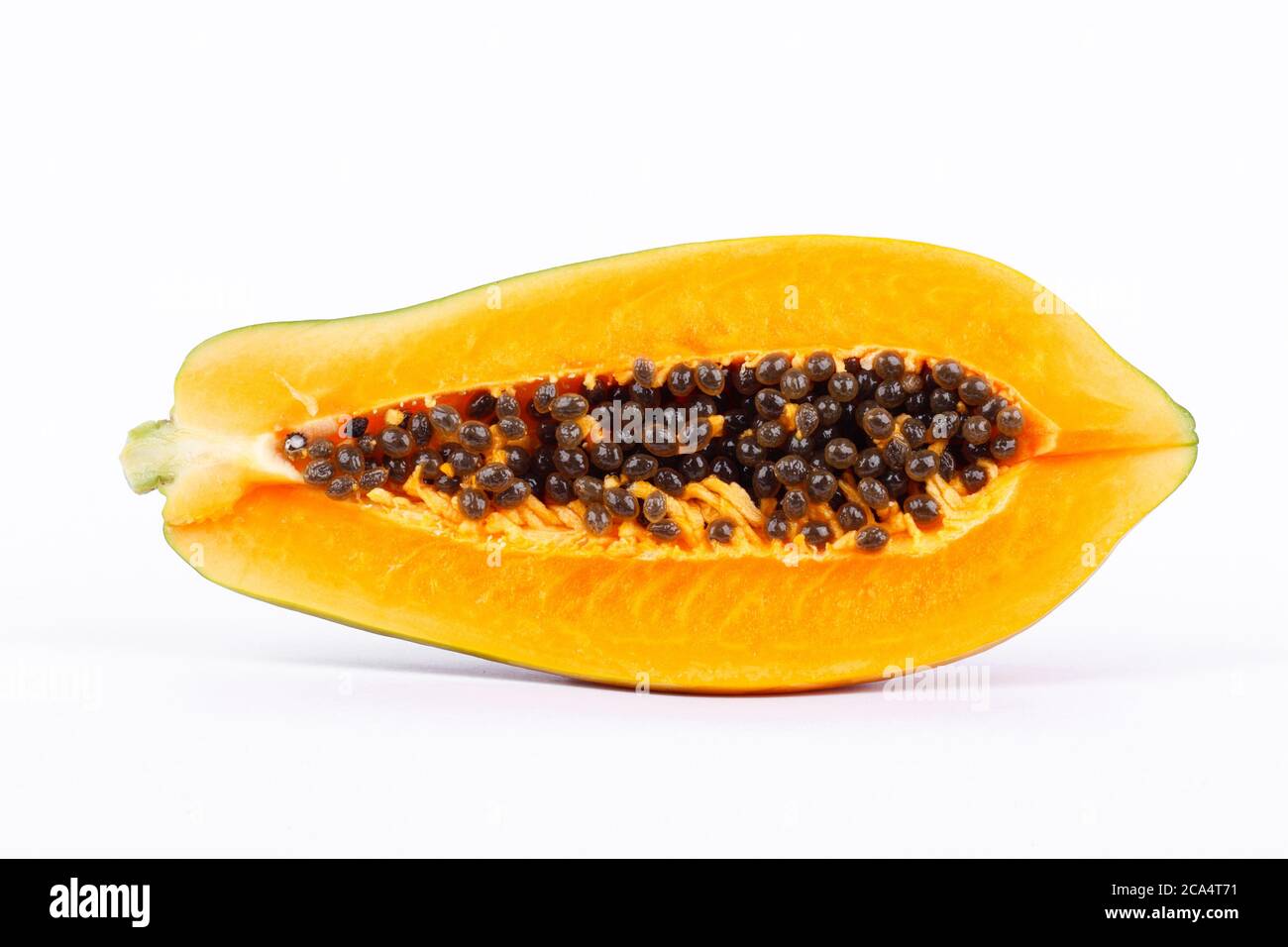 Ripe papaya is healthy fruit and high nutritional value on the white ...
