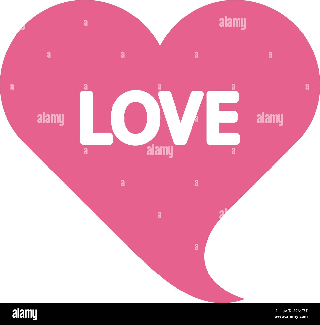 slang bubbles concept, heart bubble with love word over white ...