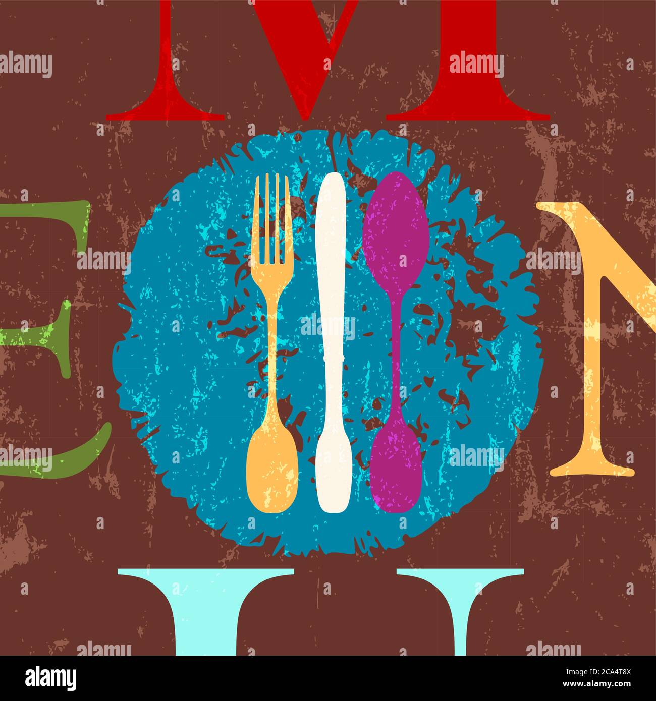 menu card design template for restaurant, grungy Stock Vector Image ...