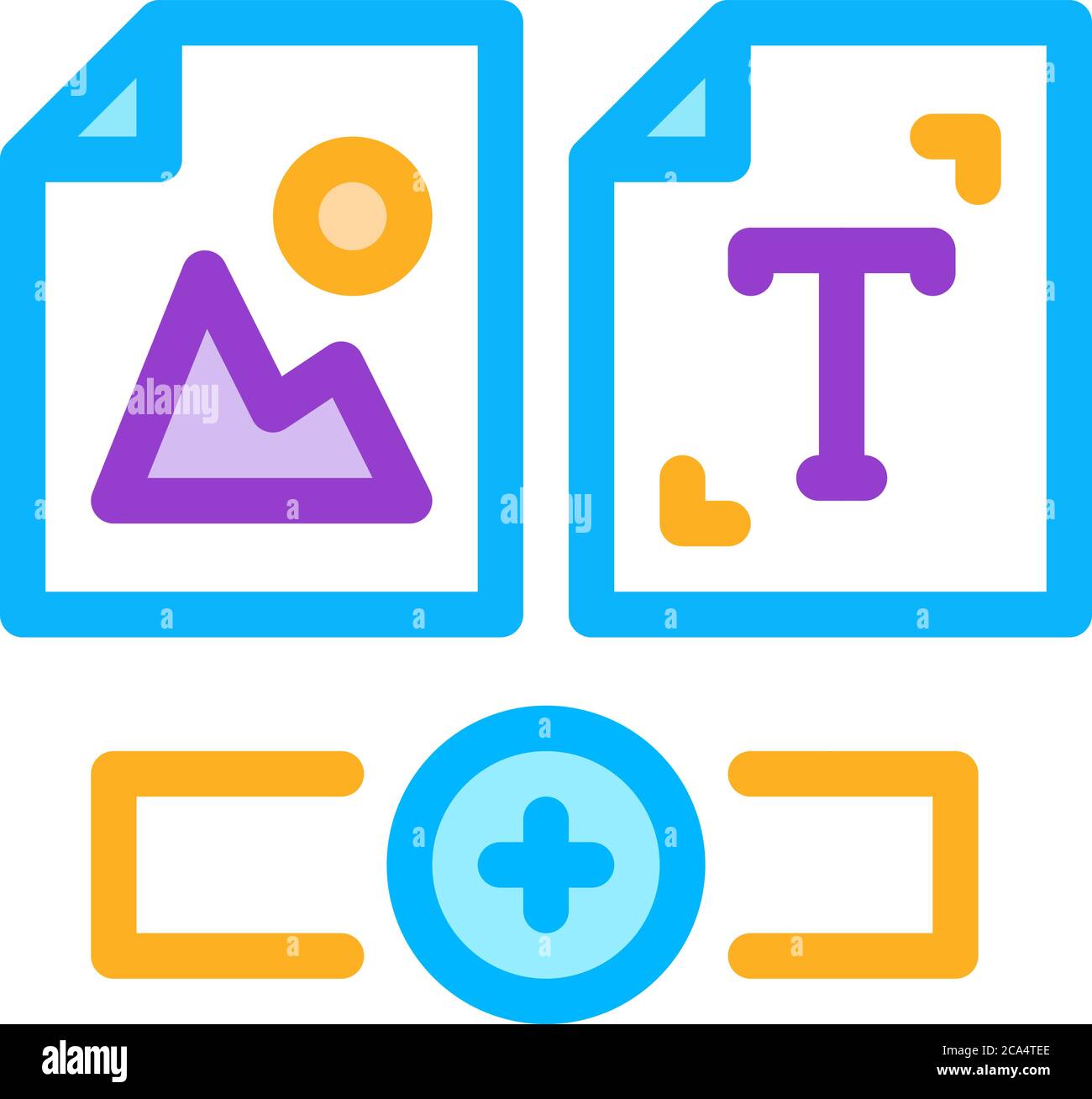 web side image and text icon vector outline illustration Stock Vector ...
