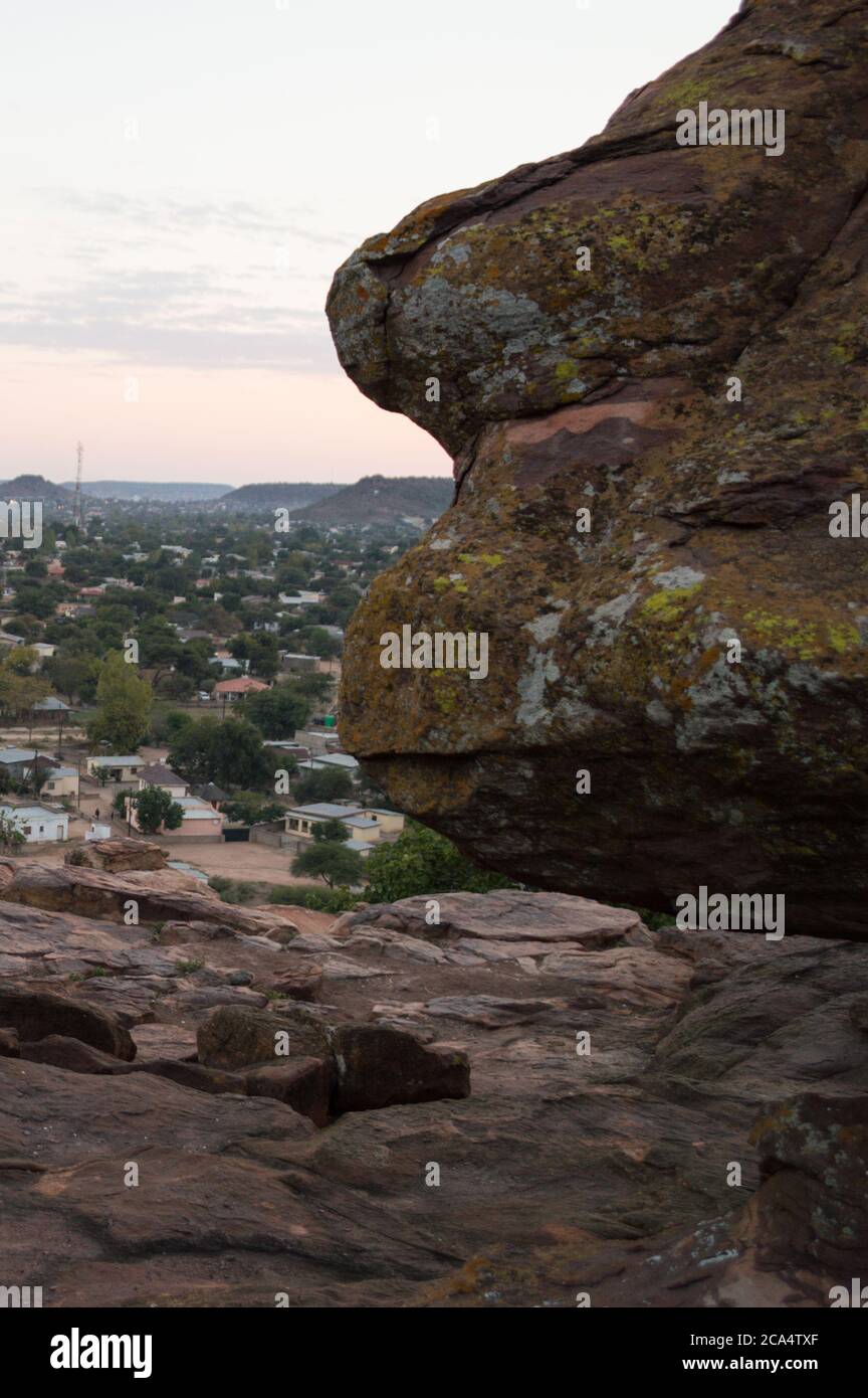 Sunset with Landscape and Cityscape seen from a Hill in Mochudi ...