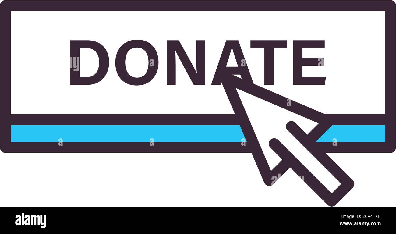 donate button with cursor arrow line and fill style icon design of Charity donation and ...