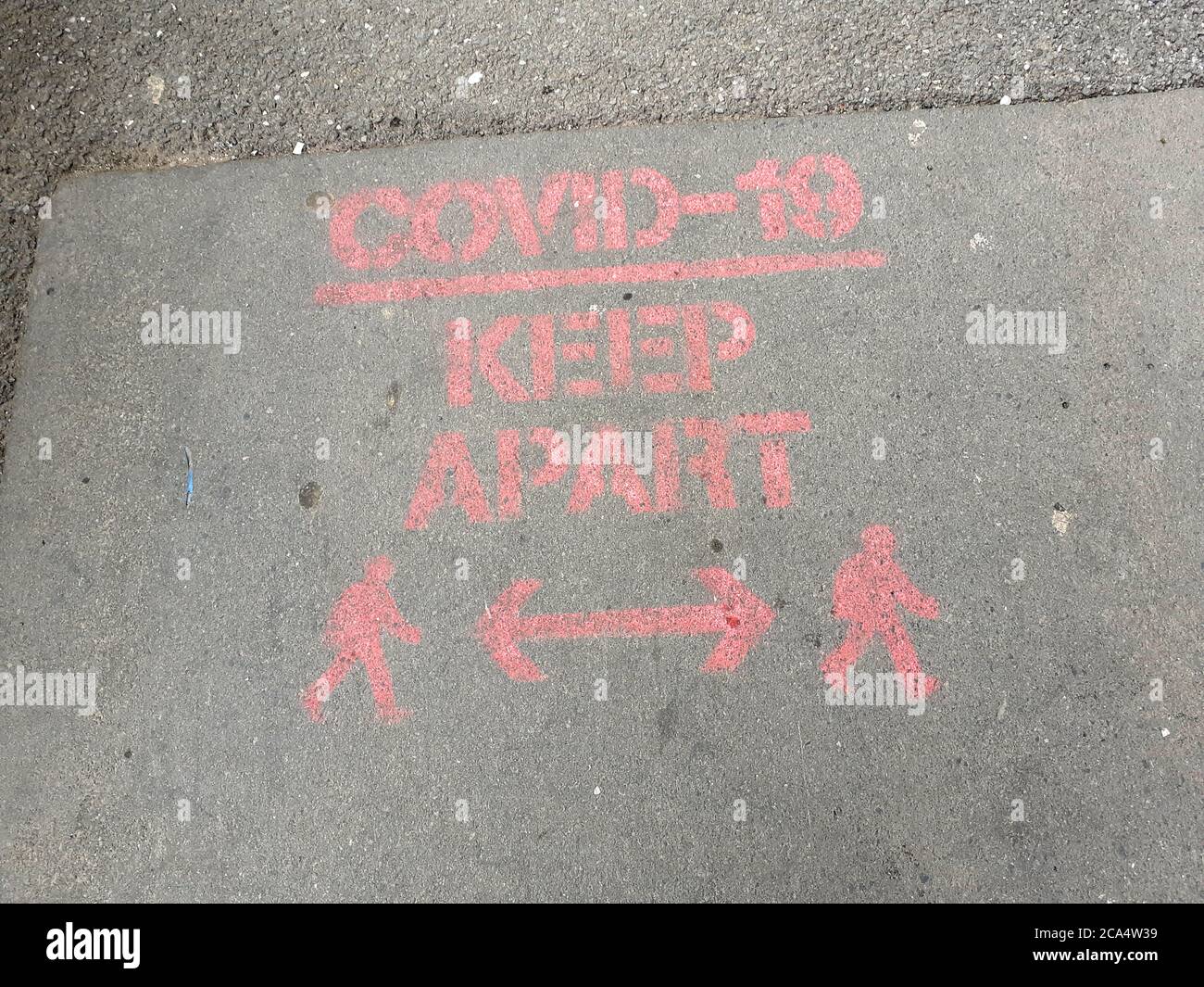 Social distancing signage and notices during height of restrictions and ...