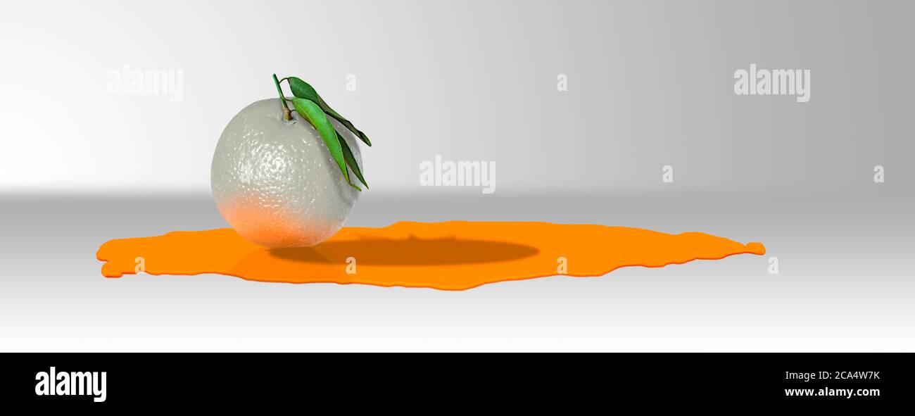 Orange losing its color Stock Photo - Alamy