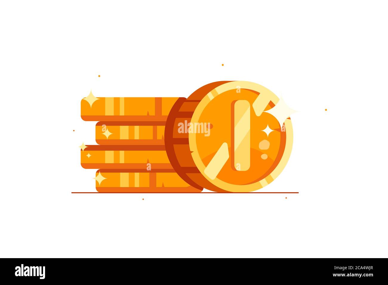 Bright yellow coins in vector, flat style Stock Vector Image & Art - Alamy