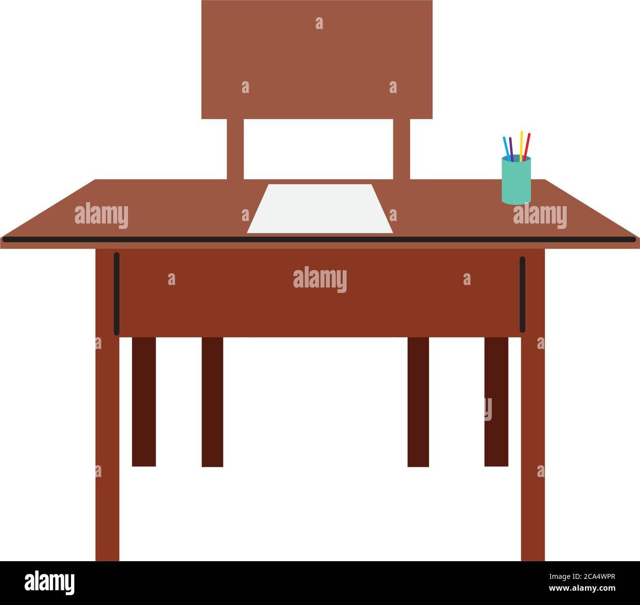 Interior of school class room with desk vector illustration design ...