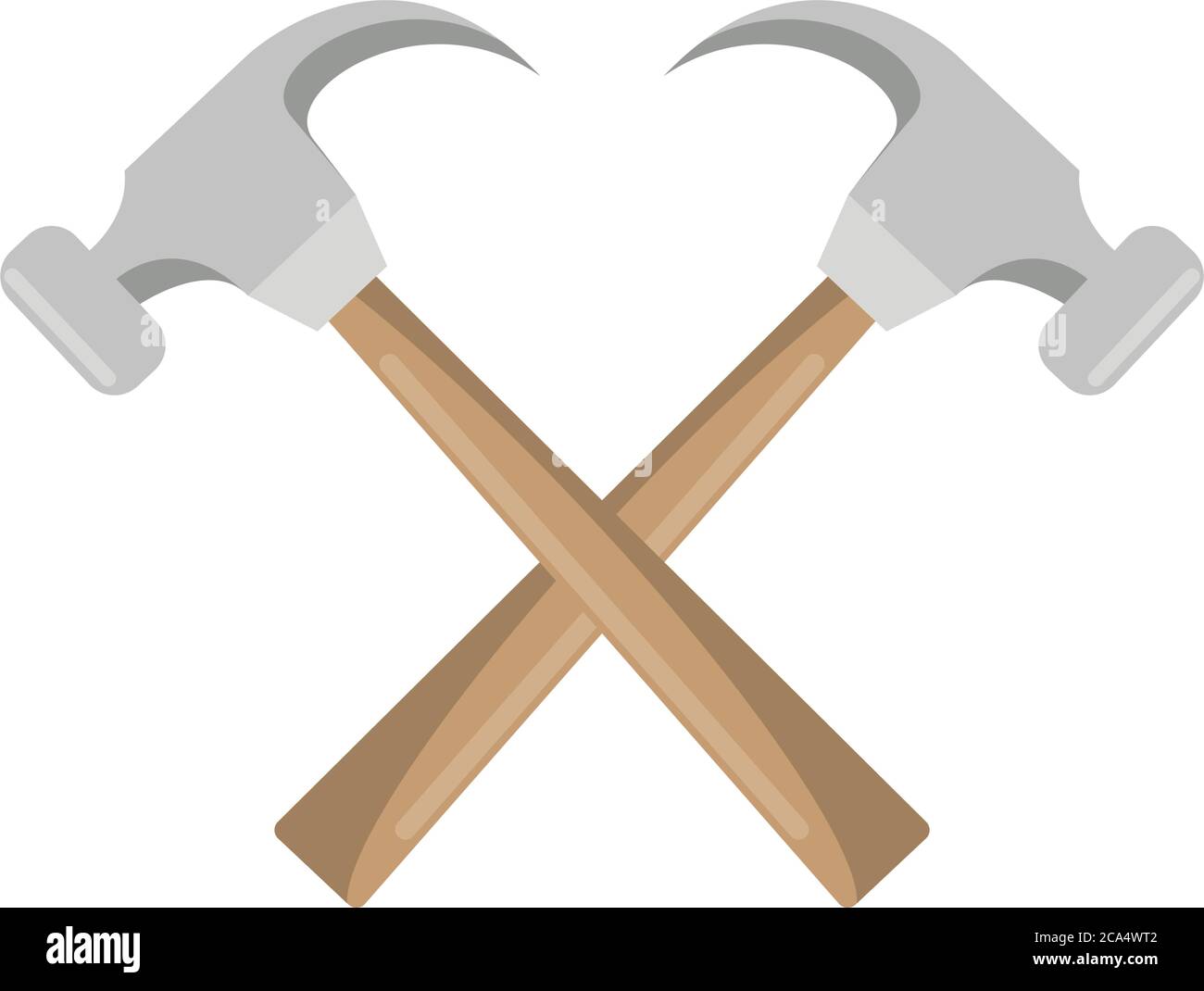 hammers construction tools crossed icons vector illustration design ...