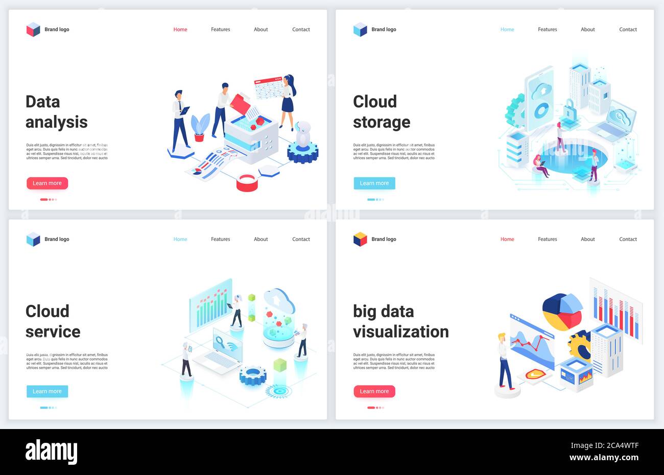 Isometric Digital Technology Of Big Data Analysis Vector Illustrations Cartoon 3d Mobile