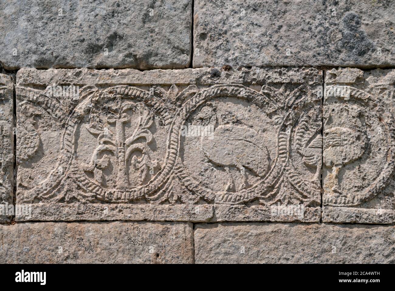 Visigoth church of Santa María de Lara near the village of Quintanilla ...