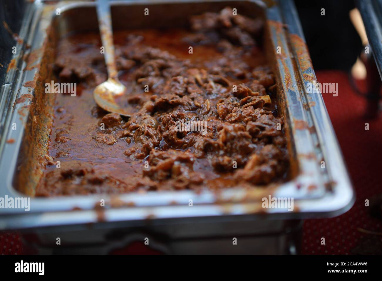 South Indian dish spicy beef fry Kerala, India. side dish ghee rice ...