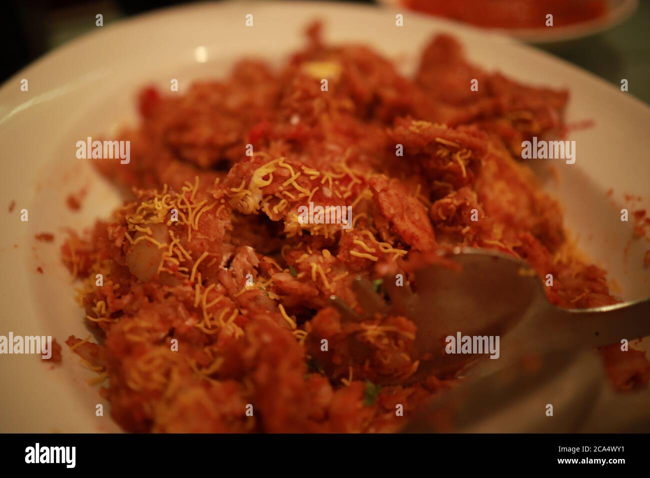 South Indian dish spicy beef fry Kerala, India. side dish ghee rice ...