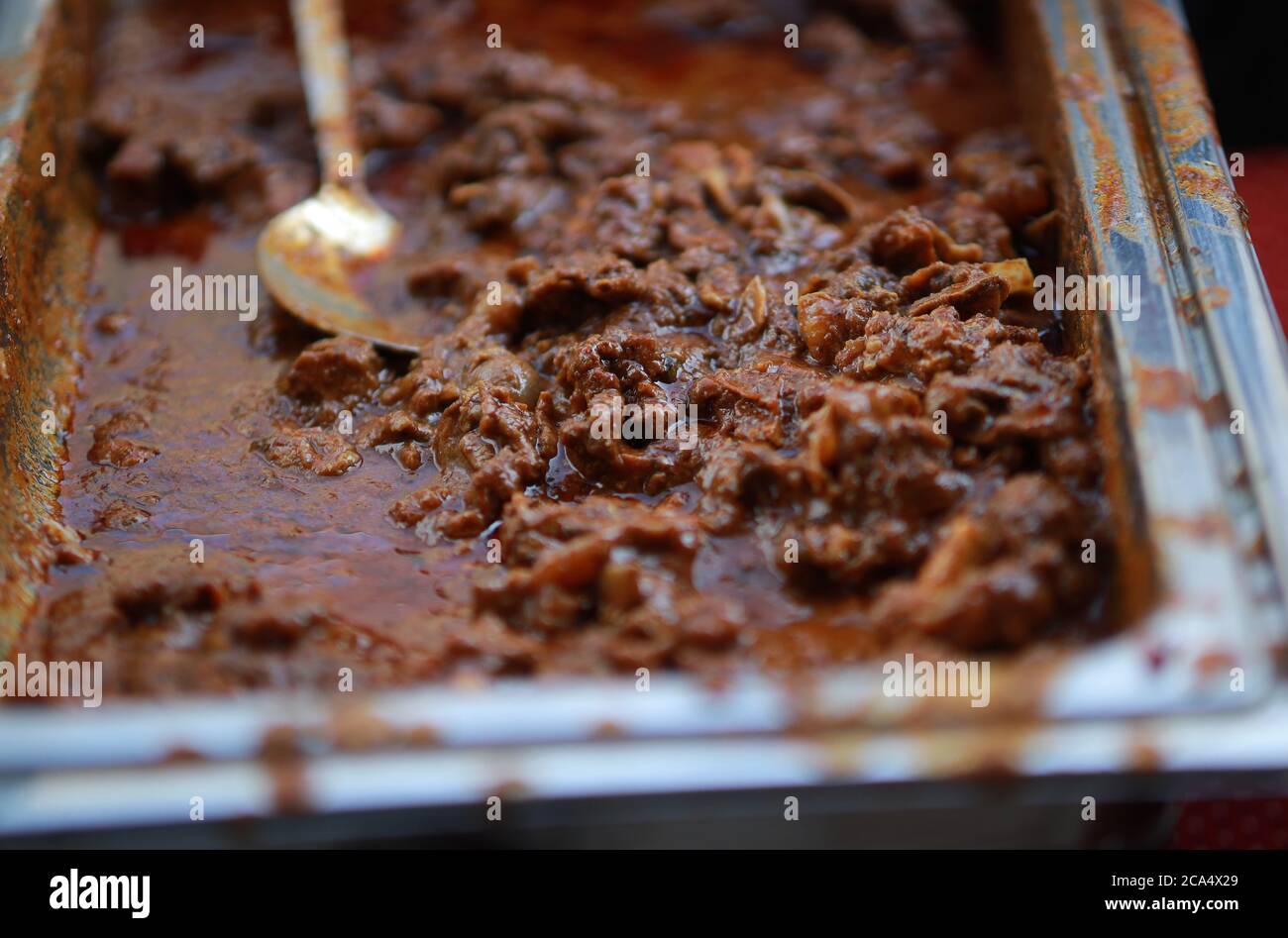 South Indian dish spicy beef fry Kerala, India. side dish ghee rice ...