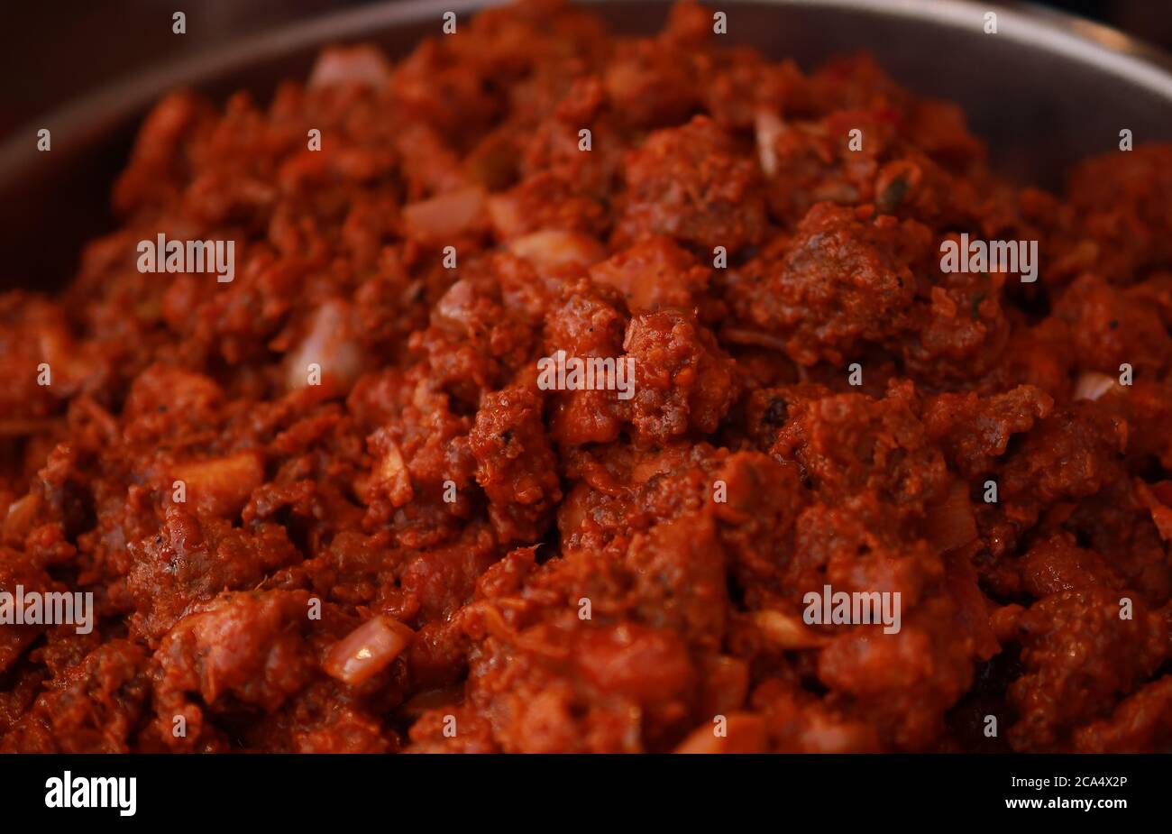 South Indian dish spicy beef fry Kerala, India. side dish ghee rice ...