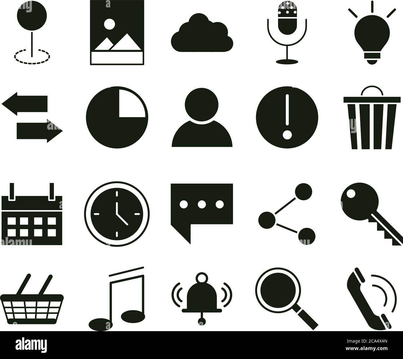 Mobile Application Pointer Location Message Sms Avatar Music Calendar