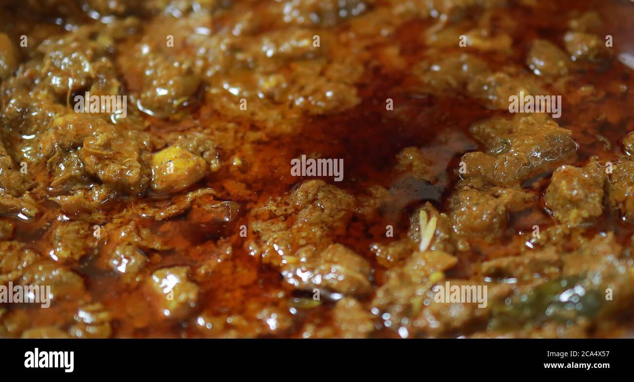 South Indian dish spicy beef fry Kerala, India. side dish ghee rice ...