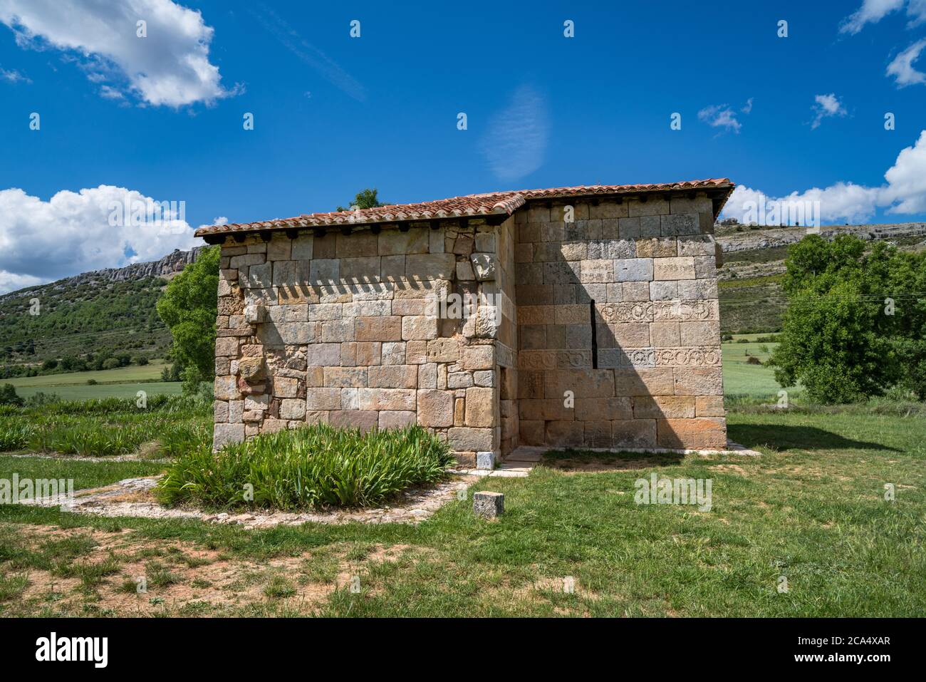 Visigoth church of Santa María de Lara near the village of Quintanilla ...