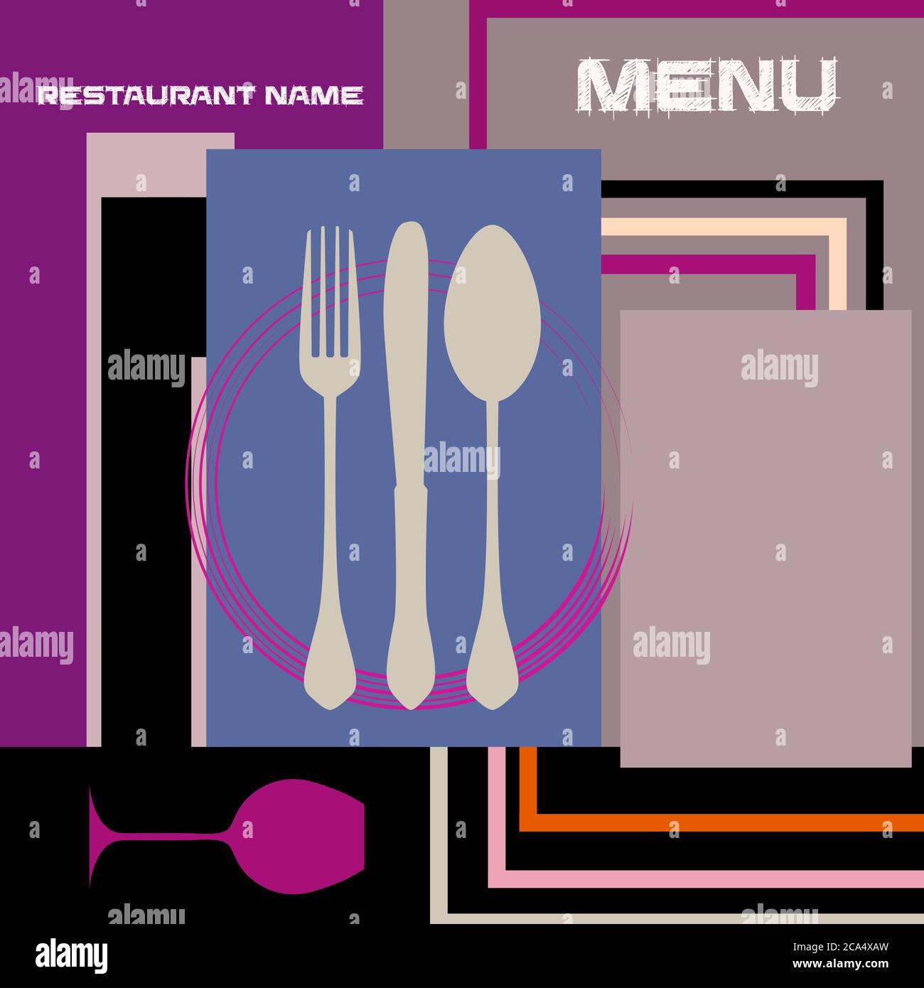 restaurant menu card design template, free copy space Stock Vector ...