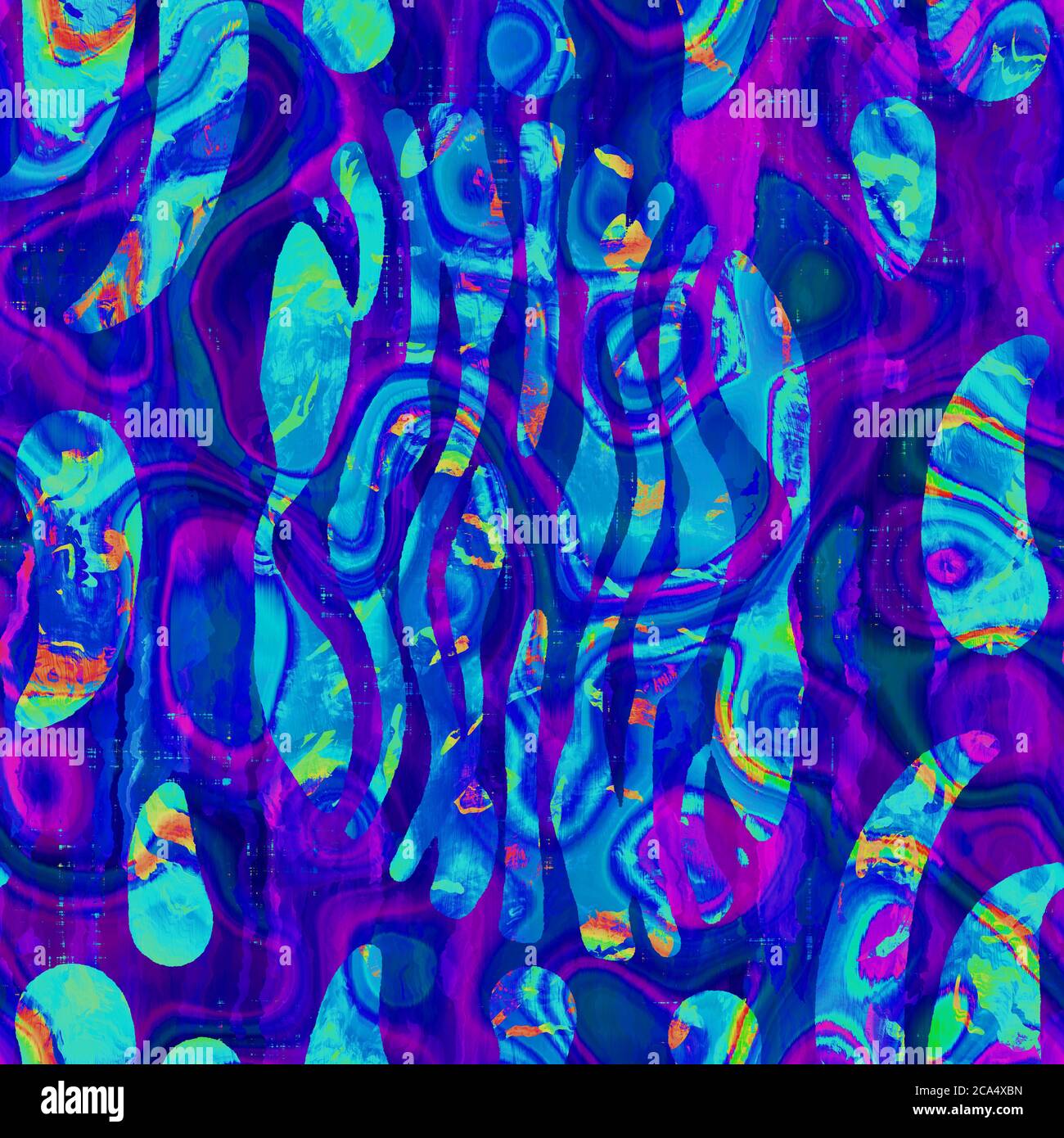 Seamless vibrant rainbow painted texture. Bold psychedelic neon glitch background. Scribble ...