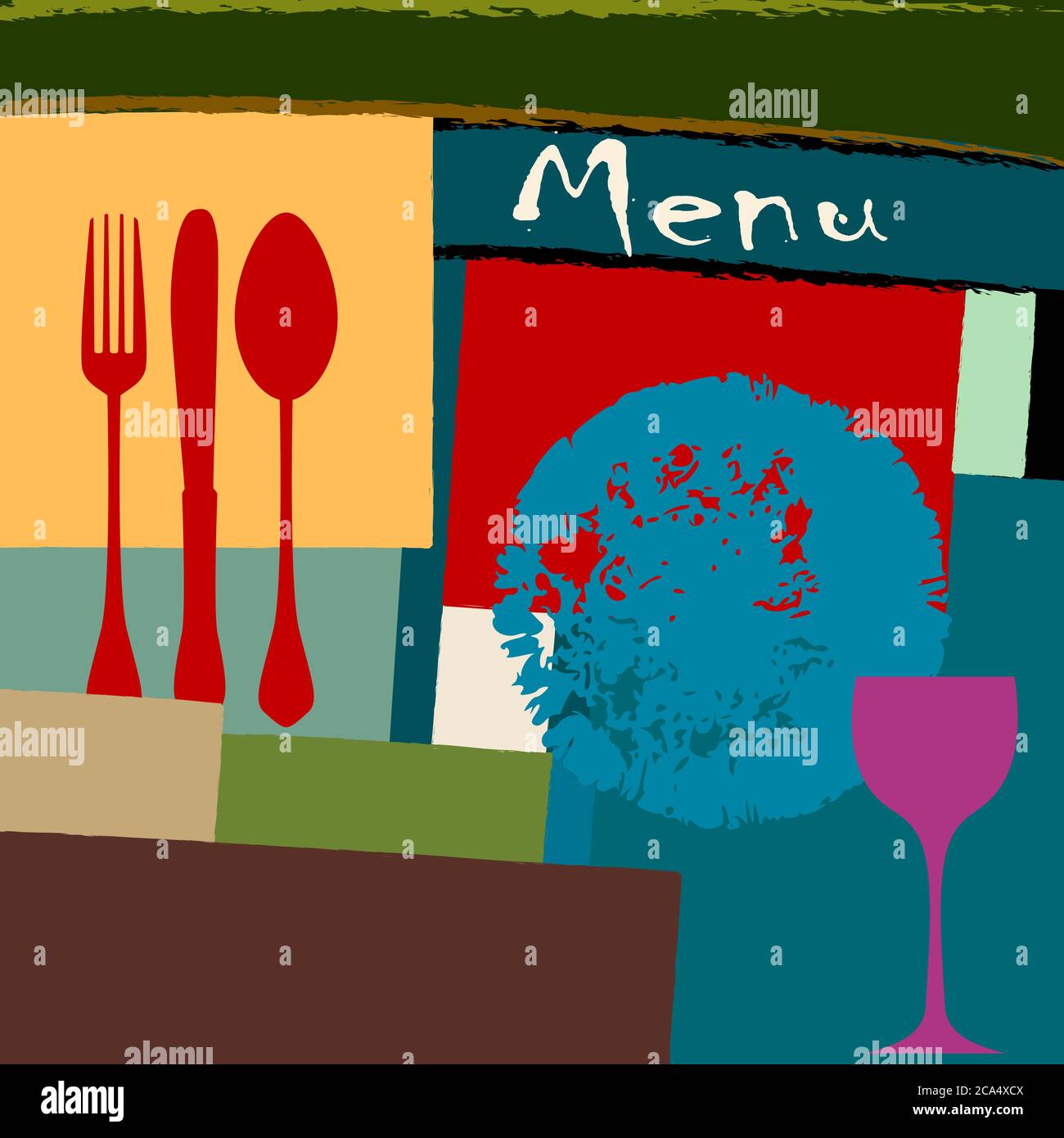 menu card design template for restaurant, copy space Stock Vector Image ...