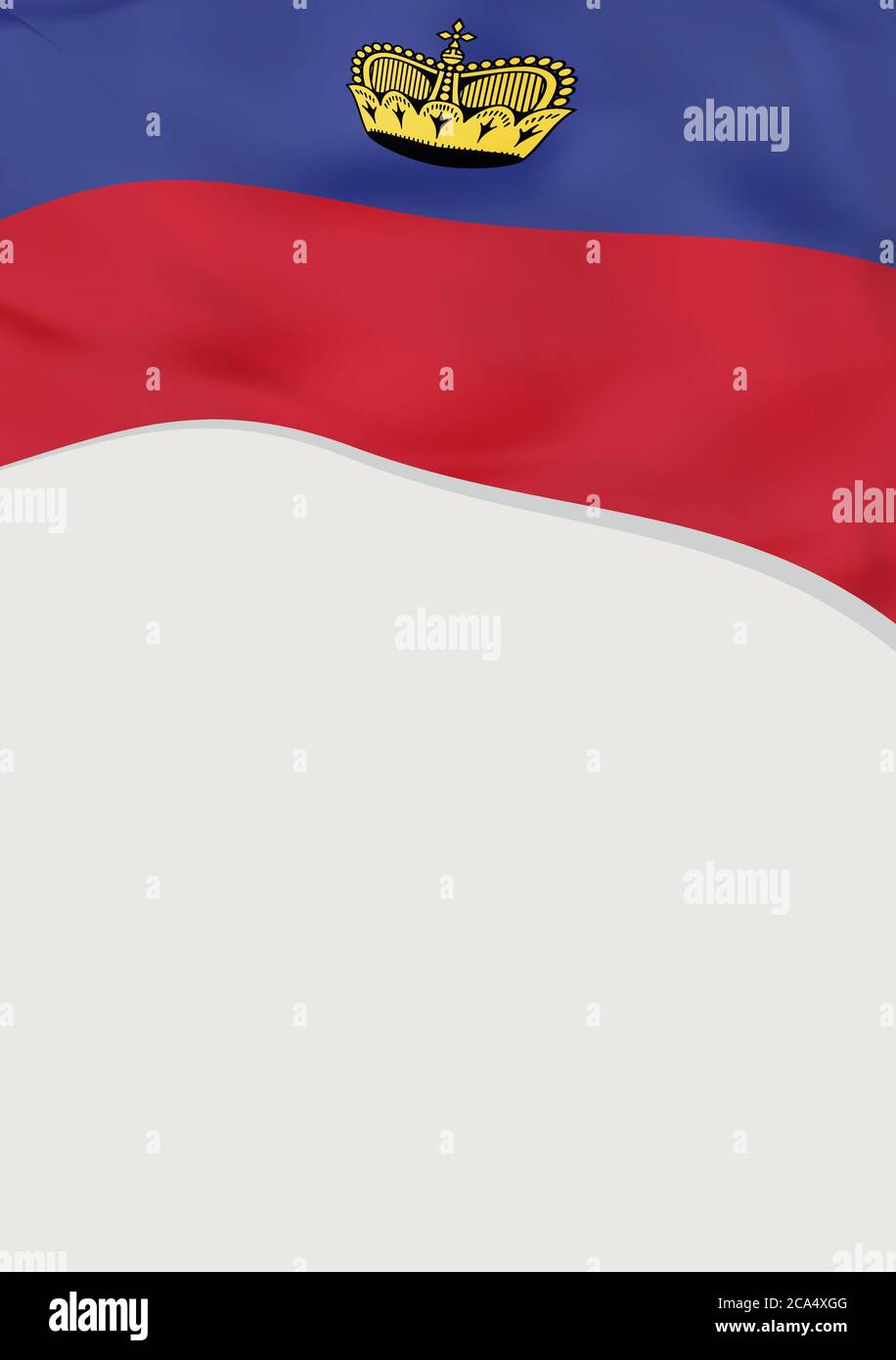 Leaflet design with flag of Liechtenstein. Vector template Stock Vector ...