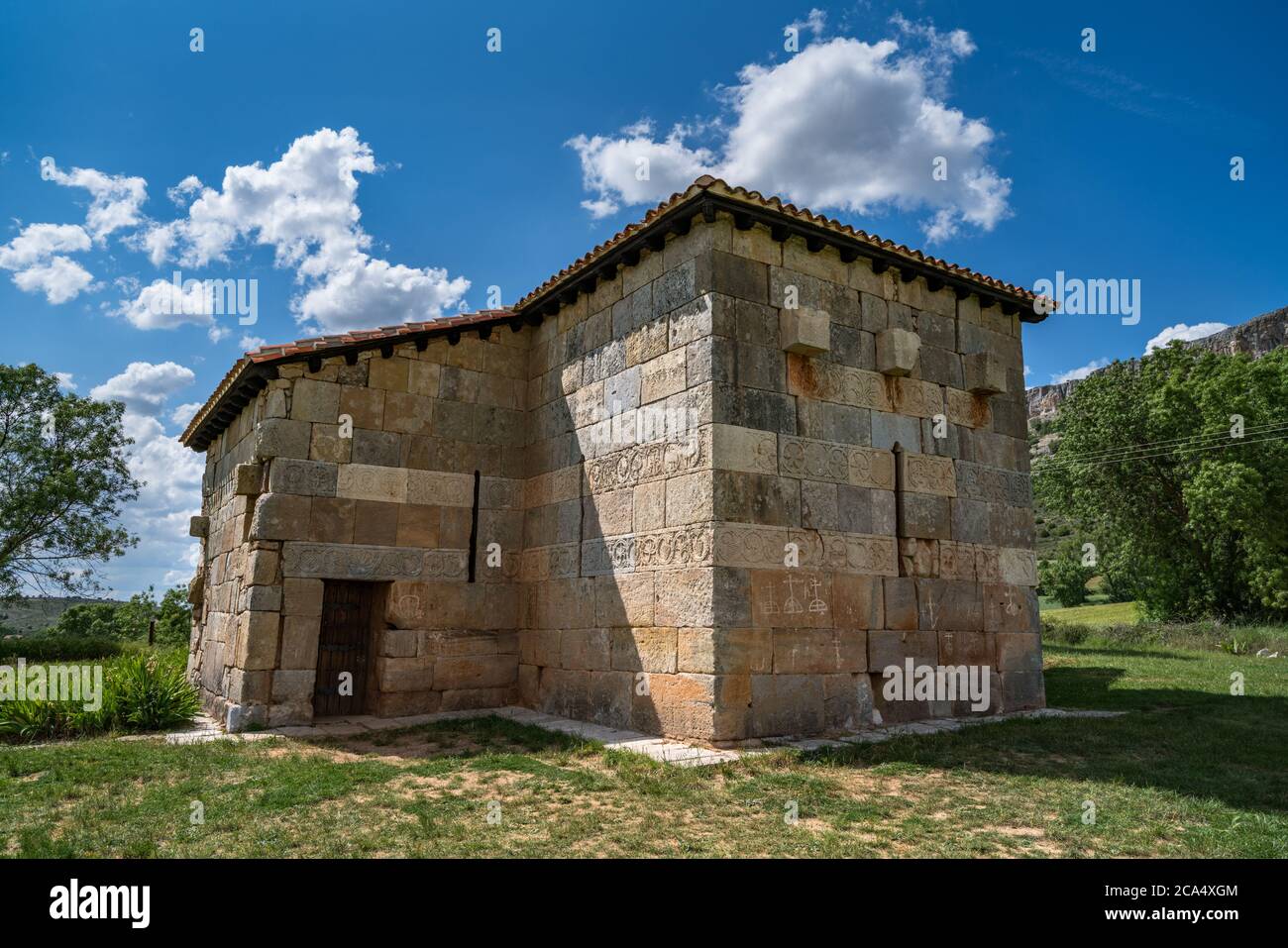Visigoth church of Santa María de Lara near the village of Quintanilla ...