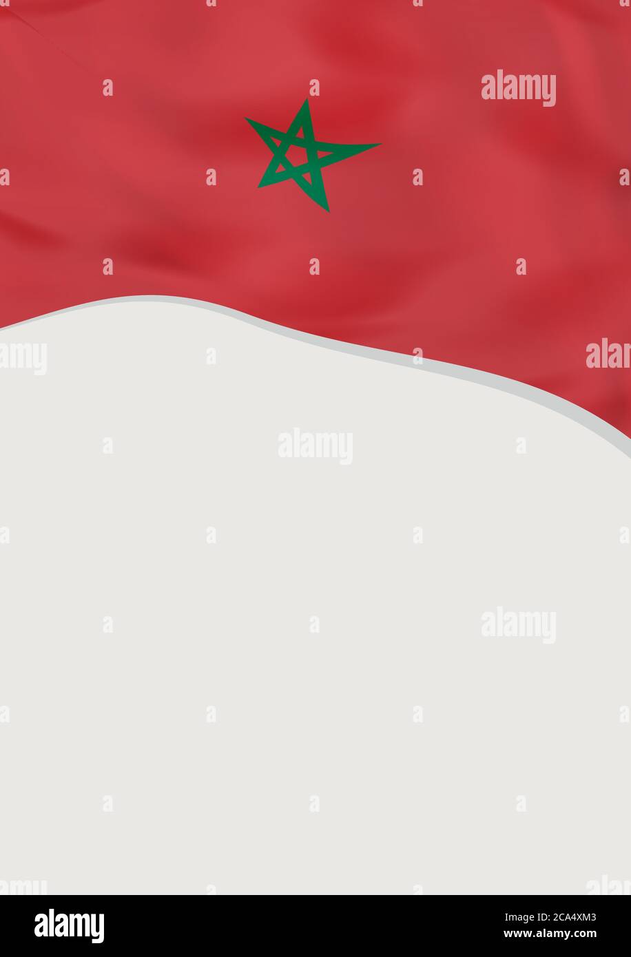 Leaflet design with flag of Morocco. Vector template Stock Vector Image ...