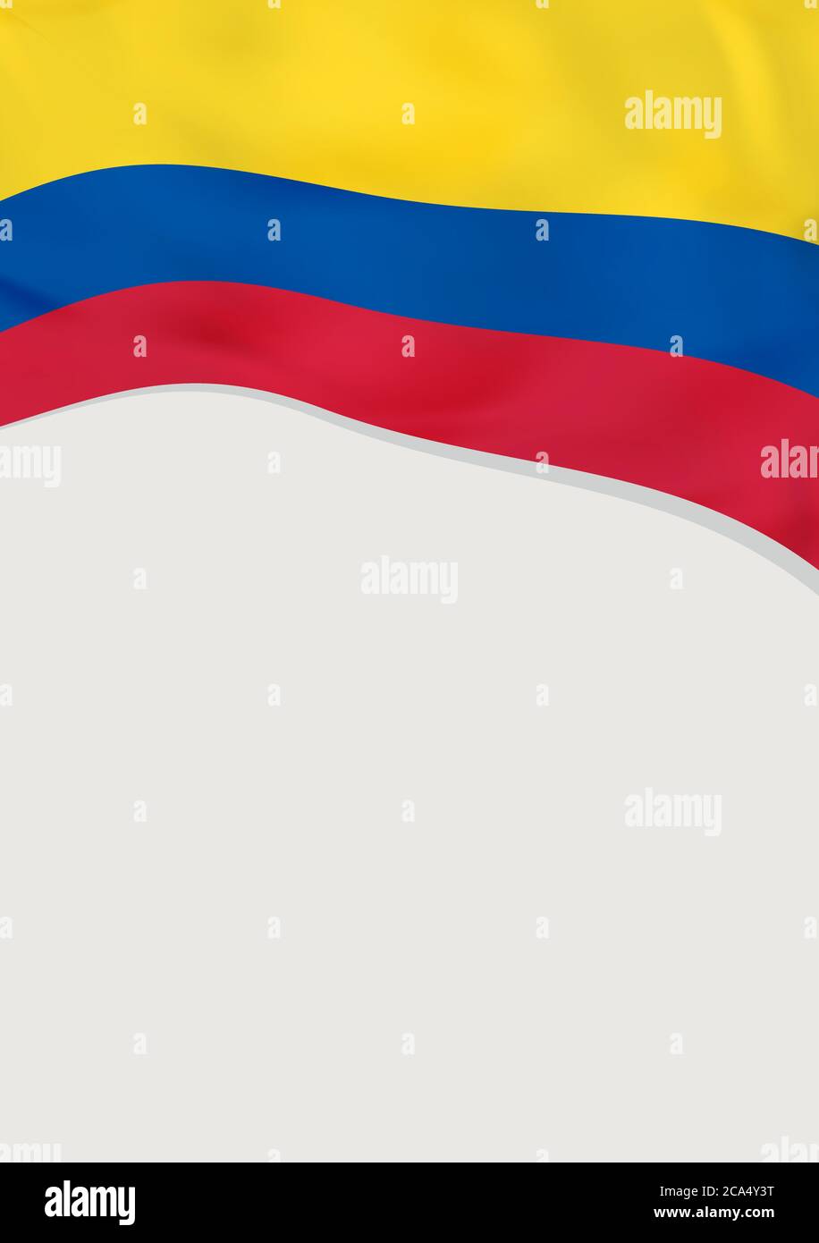 Leaflet design with flag of Colombia. Vector template Stock Vector ...
