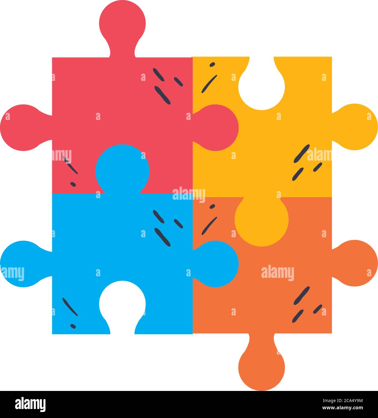 Puzzle Line And Fill Style Icon Design Jigsaw Game Object Teamwork
