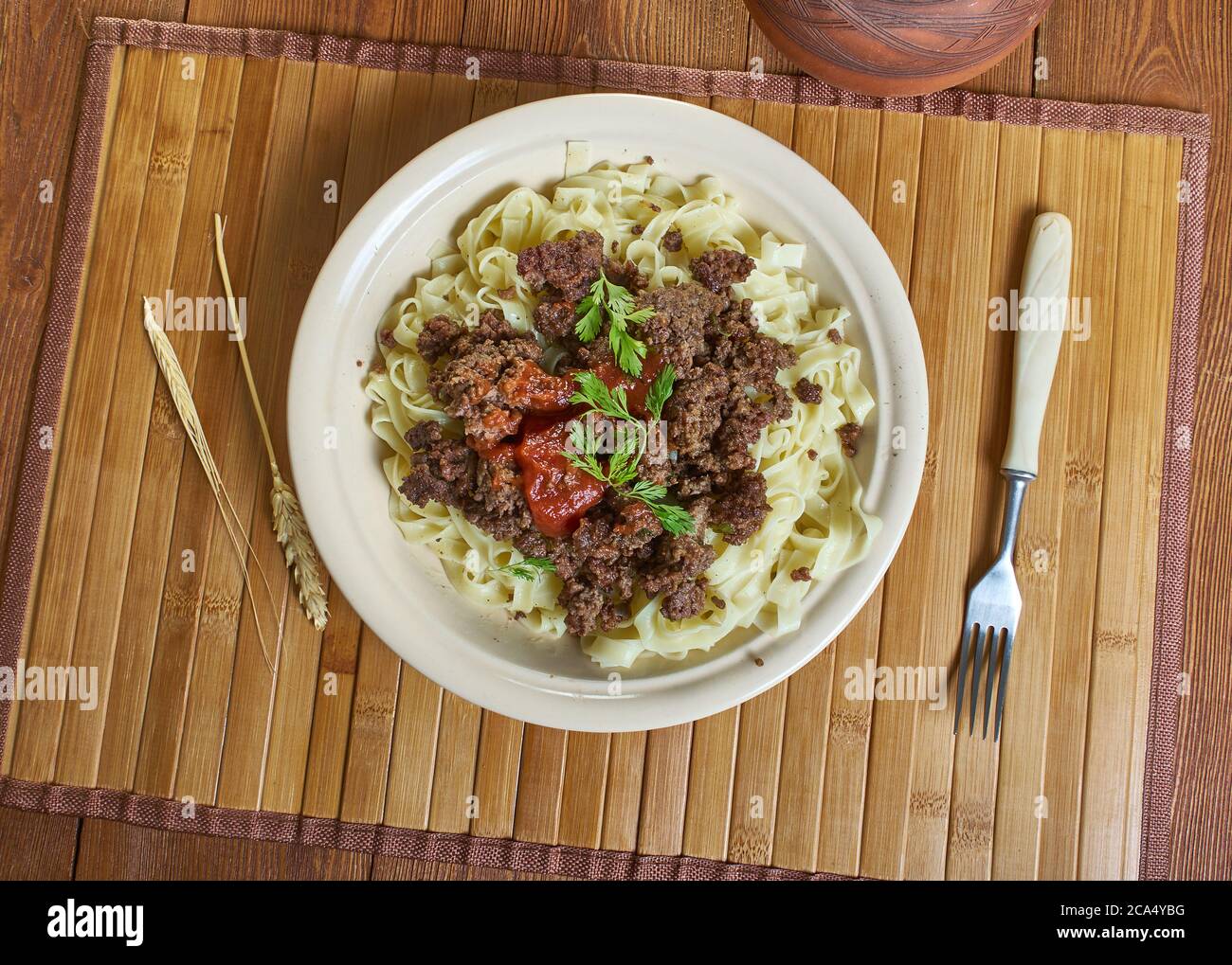 Rich ragu - Classic Italian beef ragu with shredded beef Stock Photo ...