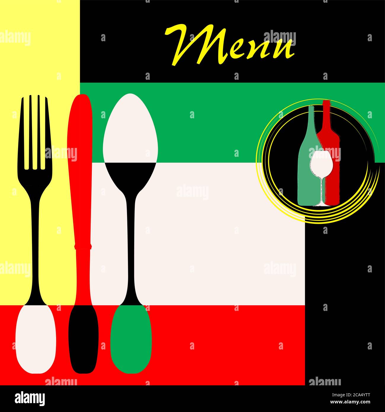 menu card design template for restaurant, free copy space Stock Vector ...