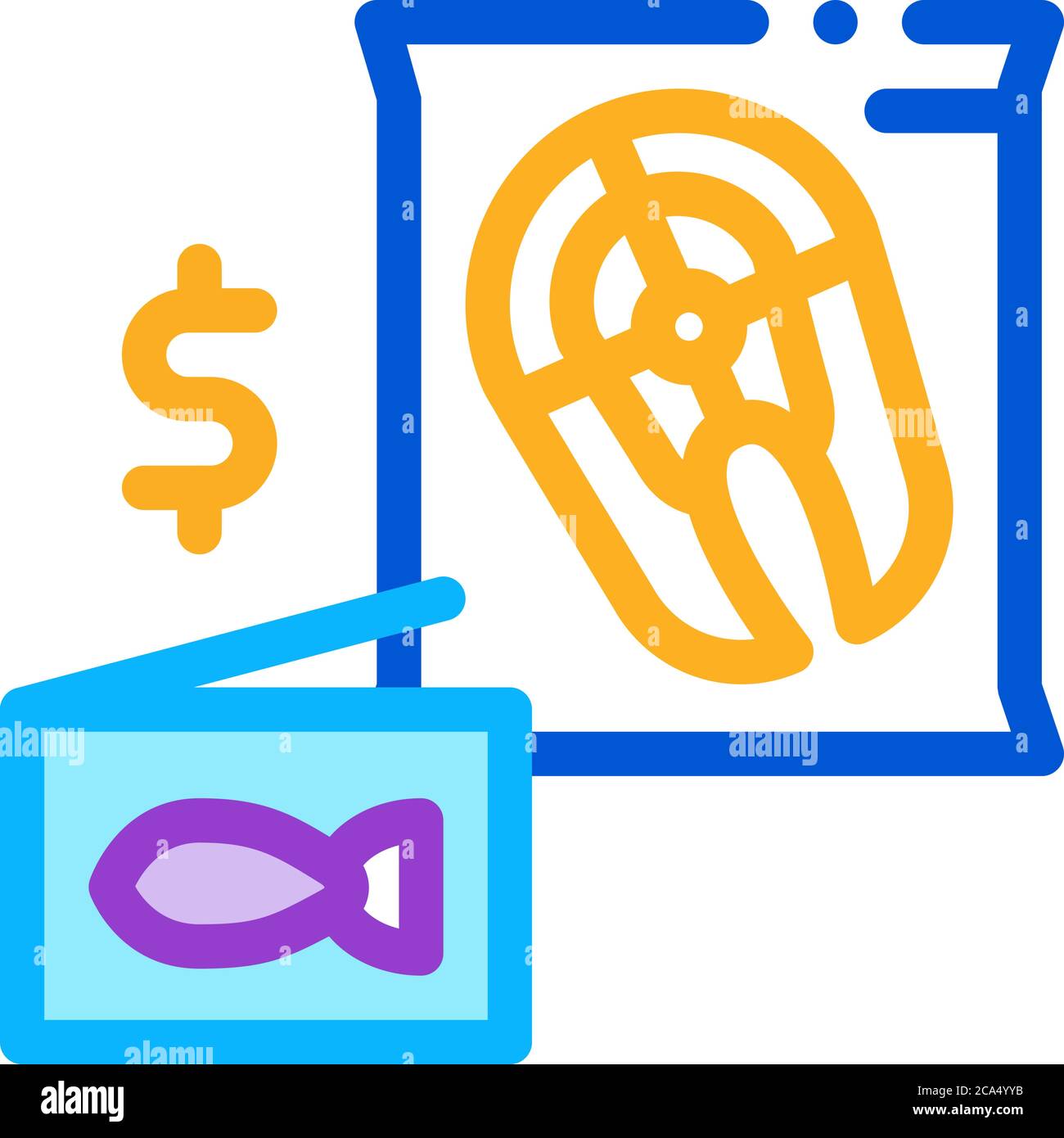 cut fish sale icon vector outline illustration Stock Vector Image & Art ...