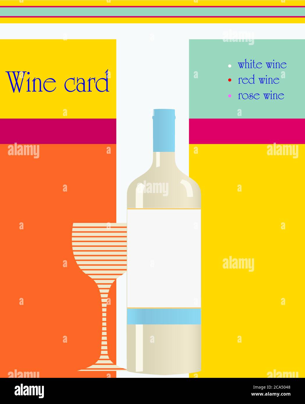 design template for restaurant wine card, free copy space Stock Vector ...