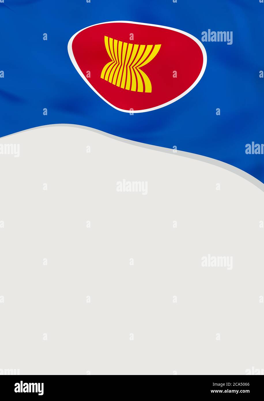 Leaflet design with flag of ASEAN. Vector template Stock Vector Image ...