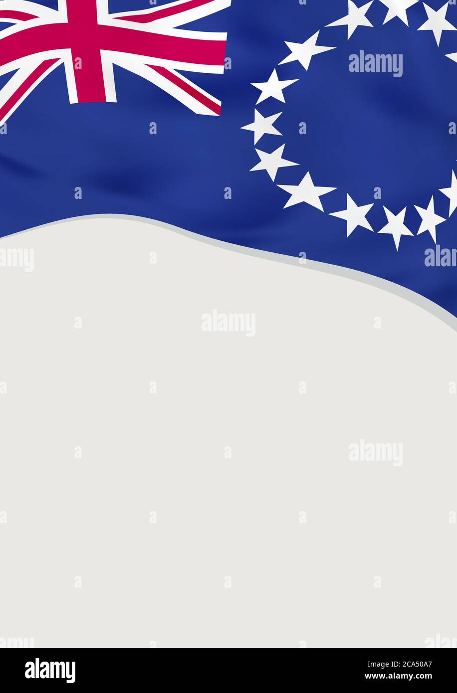 Leaflet design with flag of Cook Islands. Vector template Stock Vector ...